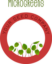 Label with fresh microgreens sprouts Royalty Free Vector