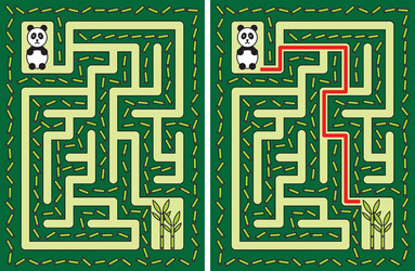 Easy panda maze Royalty Free Vector Image - VectorStock