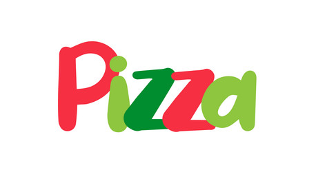 Vegan pizza sign sticker label tag lettering Vector Image