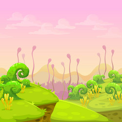 Cartoon fantasy green plant alien planet nature Vector Image