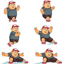 Fat boy running sprite Royalty Free Vector Image