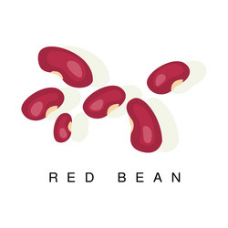 Red beans cartoon icon isolated on white Vector Image