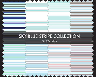 Sky blue stripe seamless pattern collection Vector Image