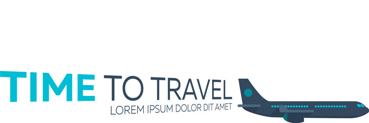 Time to travel logo flat Royalty Free Vector Image