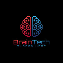 Neural network logo human brain emblem Royalty Free Vector