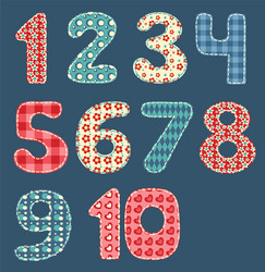 Vintage numbers patchwork set Royalty Free Vector Image