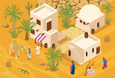 Desert isometric infographics Royalty Free Vector Image
