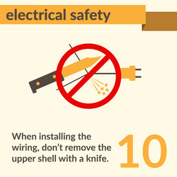Electrical safety simple art poster Royalty Free Vector