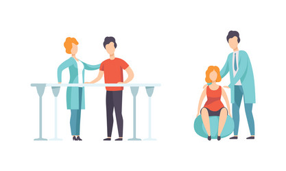 Physical therapy or physiotherapy with therapist Vector Image