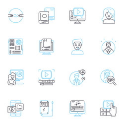 Summit linear icons set attainment acme Royalty Free Vector