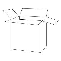 A cardboard box drawing by one continuous line Vector Image