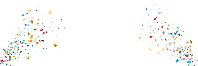 Colorful cut out foil ribbon exploding confetti Vector Image