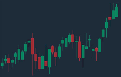 Financial candlestick chart graph with support Vector Image