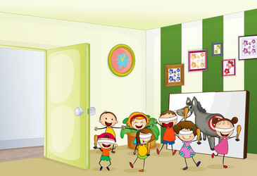 Kids Playing Indoor Vector Images (over 4,200)