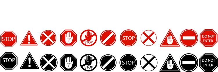 Stop sign traffic symbol rules and regulations Vector Image