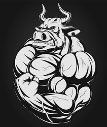 Strong ferocious bull Royalty Free Vector Image