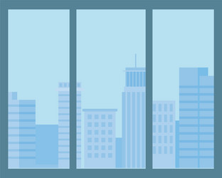 Window urban city buildings view isolated design Vector Image