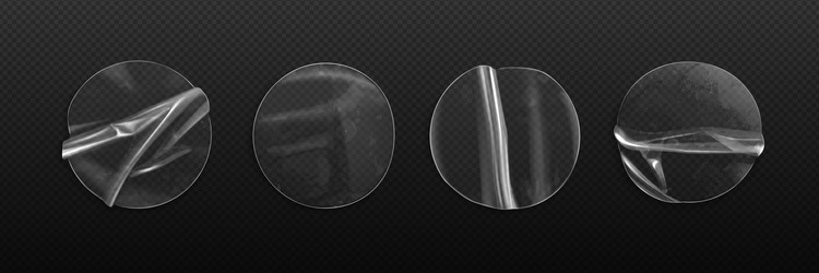 Clear round transparent plastic duct tape sticker Vector Image