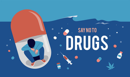 No drugs concept design international day Vector Image