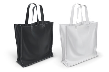 Black White Tote Bags Transparent Background Vector Image