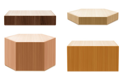 3d set of wooden platforms Royalty Free Vector Image