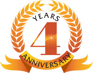 4 years ribbon anniversary Royalty Free Vector Image