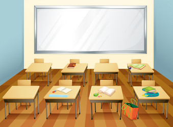 School or university classroom cartoon Royalty Free Vector