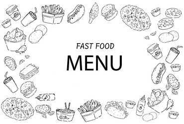 Fast food template frame and page design for menu Vector Image