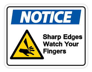 Caution sharp edges watch your fingers symbol Vector Image