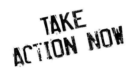 Take action now rubber stamp Royalty Free Vector Image
