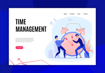 Time management horizontal banner Royalty Free Vector Image