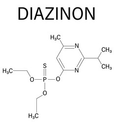 Diazinon or dimpylate molecule skeletal formula Vector Image