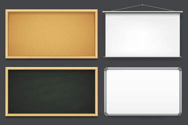 Realistic set of square and rectangle whiteboards Vector Image