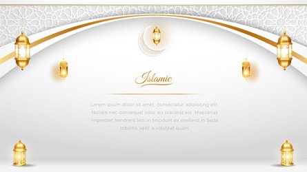 Arabic islamic elegant white and golden luxury bac