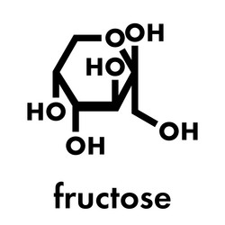 Fructose fruit sugar beta-d-fructopyranose form Vector Image