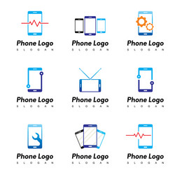 Mobile phone logo design inspiration Royalty Free Vector