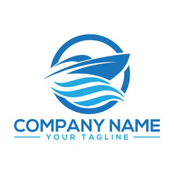 Modern boat logo design Royalty Free Vector Image