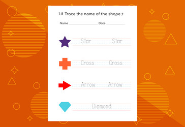 Word tracing worksheets for kids letters trace Vector Image