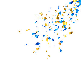 Colorful cut out foil ribbon exploding confetti Vector Image