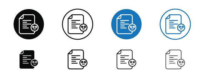 Complaints icon set customer feedback check form Vector Image
