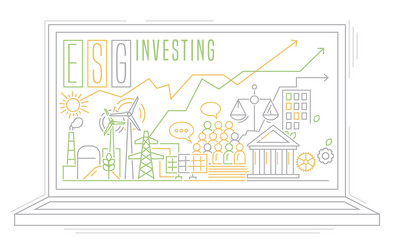 Esg concept editable ad Royalty Free Vector Image