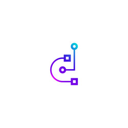 Letters sh hs technology logo design Royalty Free Vector