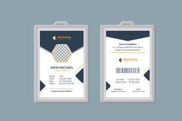Professional id card design template Royalty Free Vector