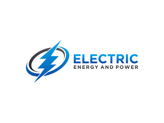 Flash thunderbolt energy power logo design Vector Image