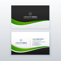 Clean green visit card Royalty Free Vector Image