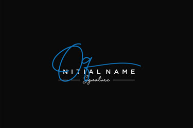 Initial oq signature logo template hand drawn Vector Image