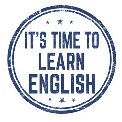 Its time to learn english speech bubble Royalty Free Vector
