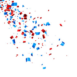 Blue and pink cut out foil ribbon exploding Vector Image