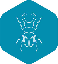 Rhinoceros beetle icon outline style Royalty Free Vector