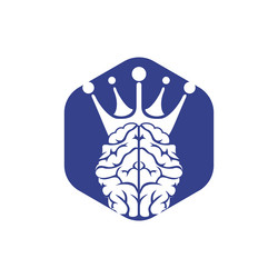 Brain king logo design Royalty Free Vector Image